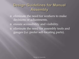 Design For Assembly | PPTX