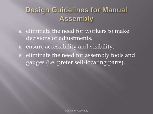 Design For Assembly | PPTX | Secondary Education | Education