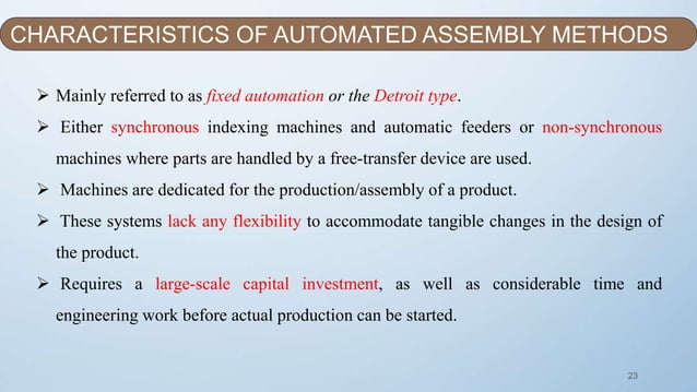 Design for assembly methods | PPTX | Robotics | Technology & Computing