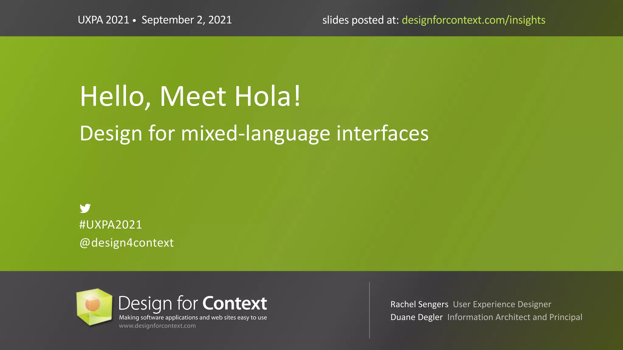 Hello, meet Hola! Design for mixed-language interfaces | PPT