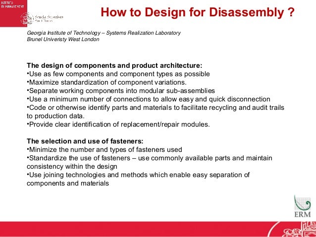 Design for disassembly iraldo