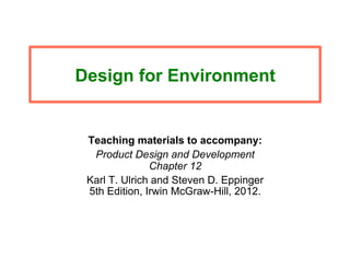 Design for Environment | PDF