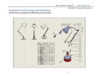 Design for manufacturing & assembly report (table lamp) | DOCX