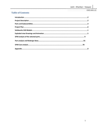 Design for manufacturing & assembly report (table lamp) | PDF