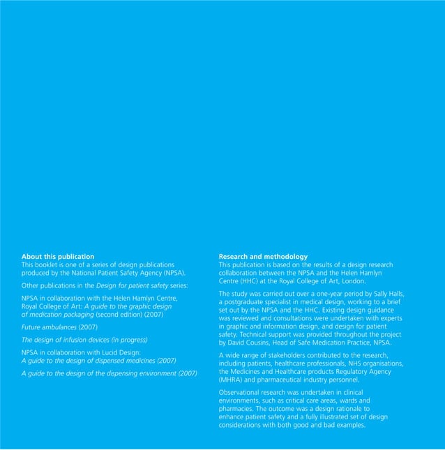 Design for patient safety (NHS Guideline ) | PDF