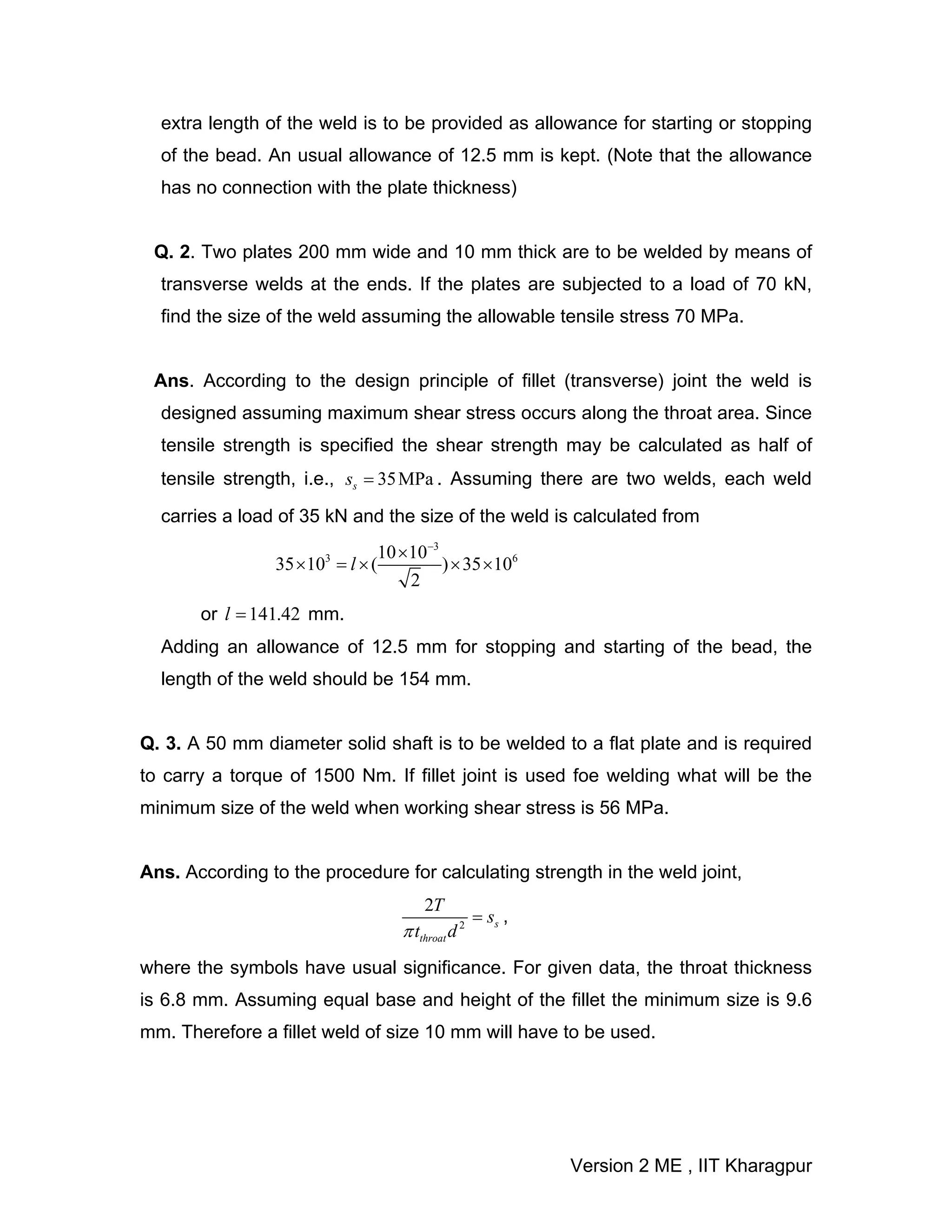 Design for permanent weld joint | PDF