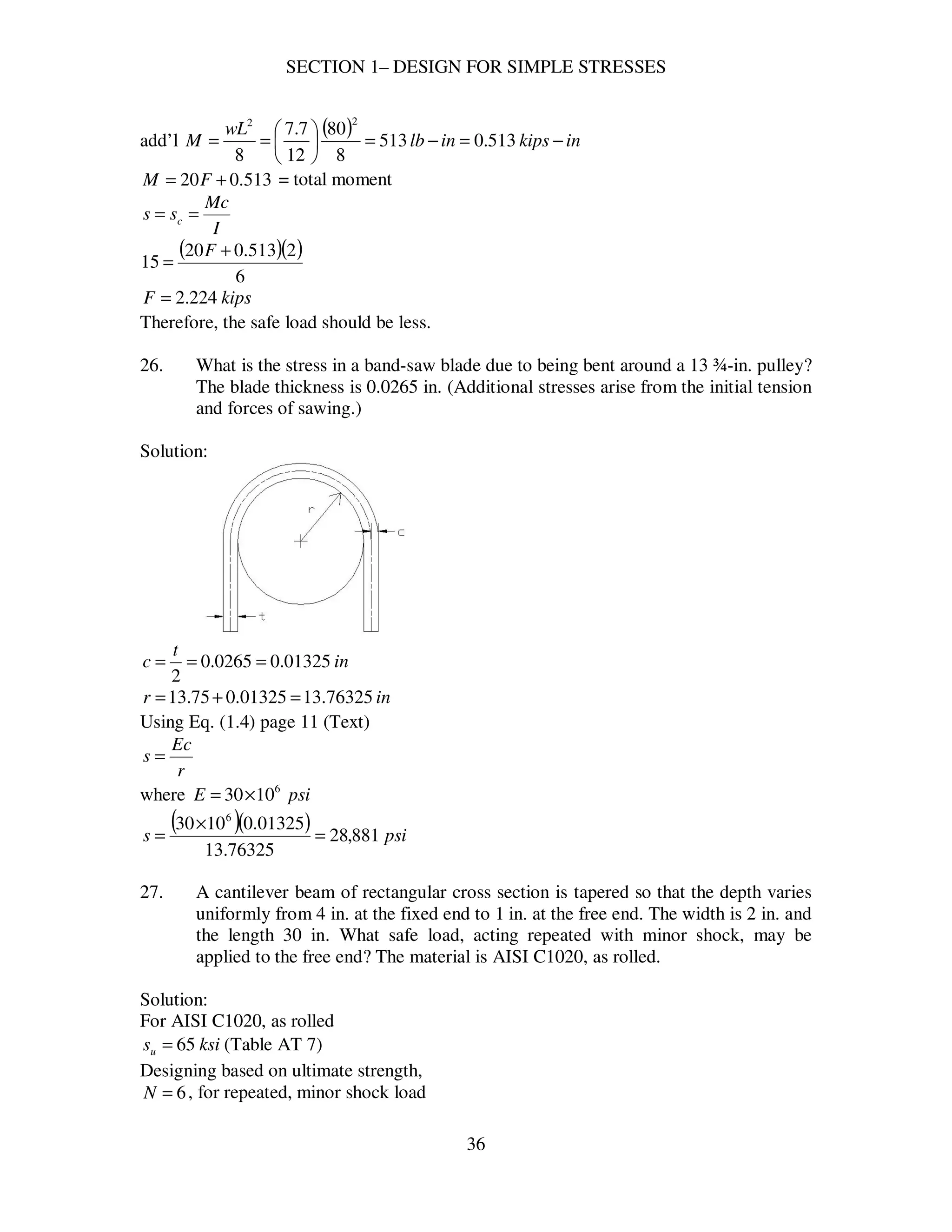 Design of machine elements - DESIGN FOR SIMPLE STRESSES | PDF