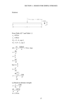 Design of machine elements - DESIGN FOR SIMPLE STRESSES | PDF