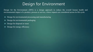 Design for x : Design for Manufacturing,Design for Assembly | PPTX