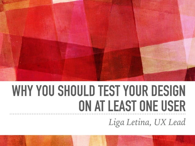 Why you should test your design on at least one user | PDF