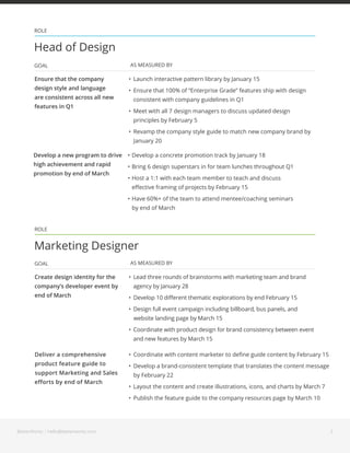 Goal Examples for Design | PDF