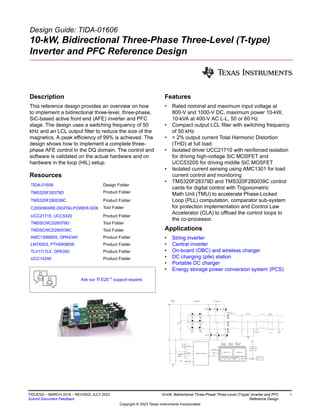 Design Guide TIDA-01606 10-kW, Bidirectional Three-Phase Three-Level (T ...