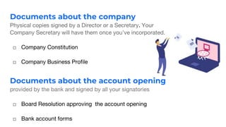 A quick guide to opening a corporate bank account in singapore | PPTX