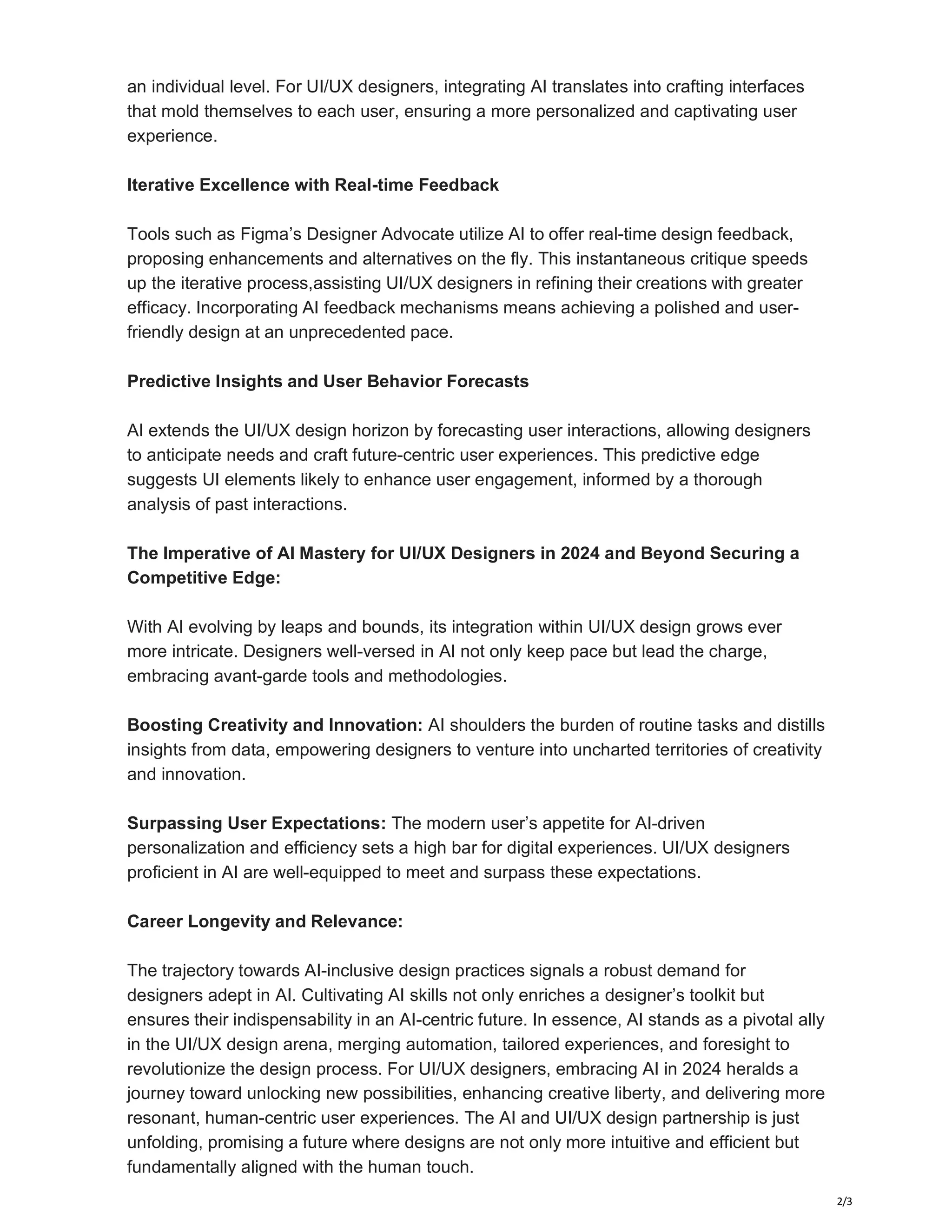 AI: Elevating UI/UX Design to New Heights - Designient School Of Masterminds | PDF