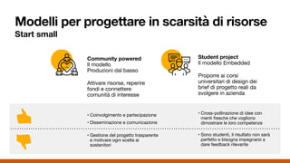 Design & Impatto: progettare in scarsità di risorse | PPT