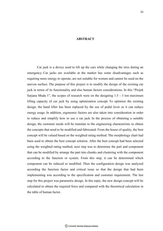 Design improvement-of-the-existing-car-jack-design---24-pages | PDF