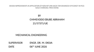 Design Improvements in Non-Return Valve Application for Enhanced ...