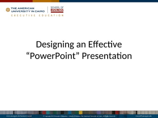 Designing an effective presentation slide | PPT