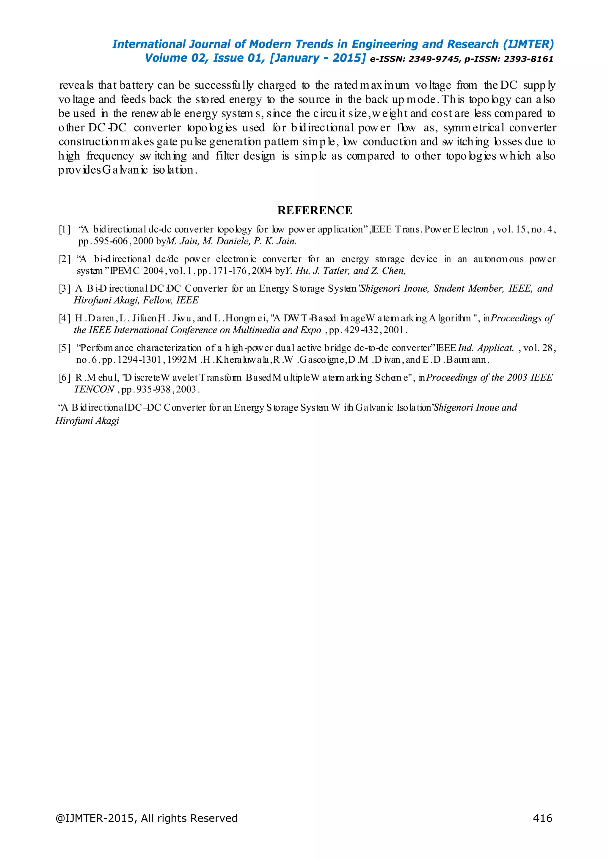 DESIGNING AND IMPLEMENTATION OF BI - DIRECTIONAL ISOLATED FULL BRIDGE ...