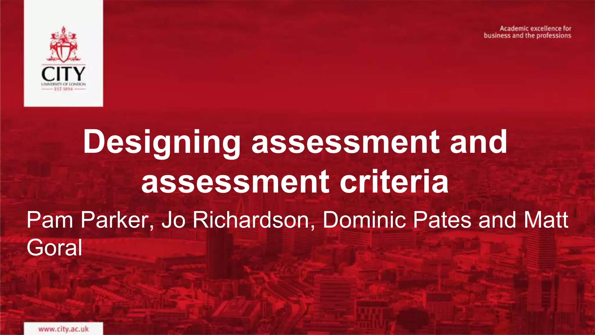 Designing assessment and assessment-criteria | PPTX