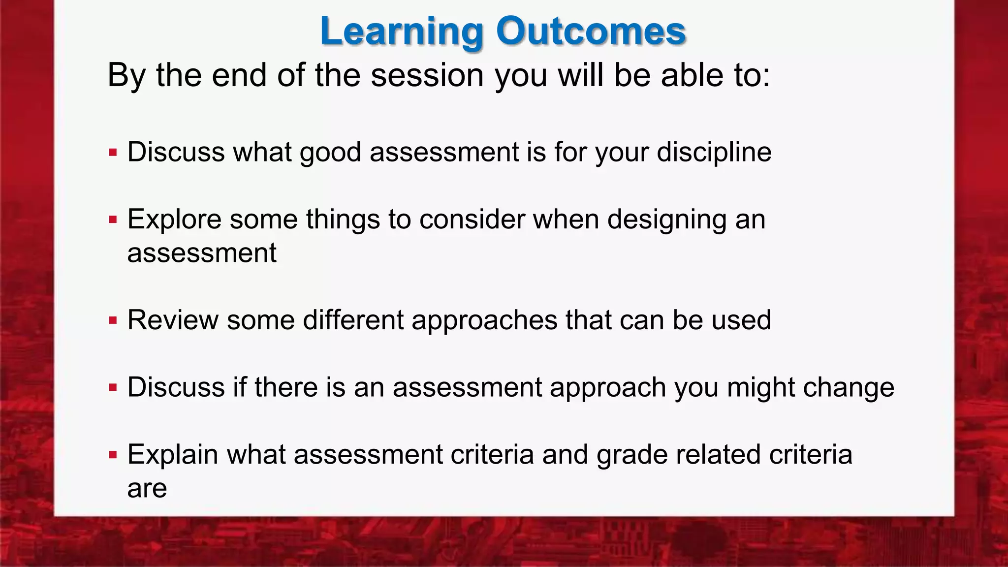 Designing assessment and assessment-criteria | PPTX