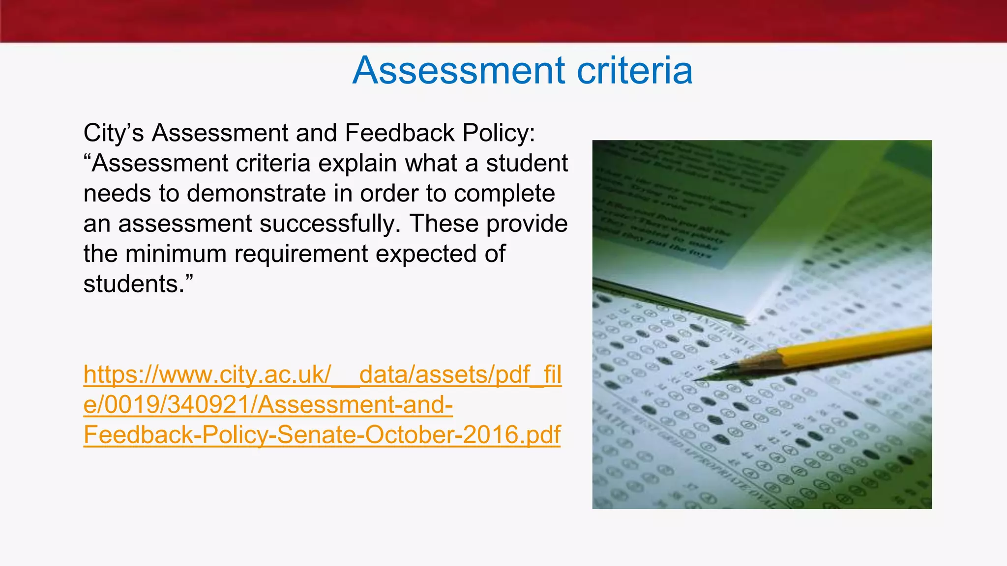 Designing assessment and assessment-criteria | PPTX