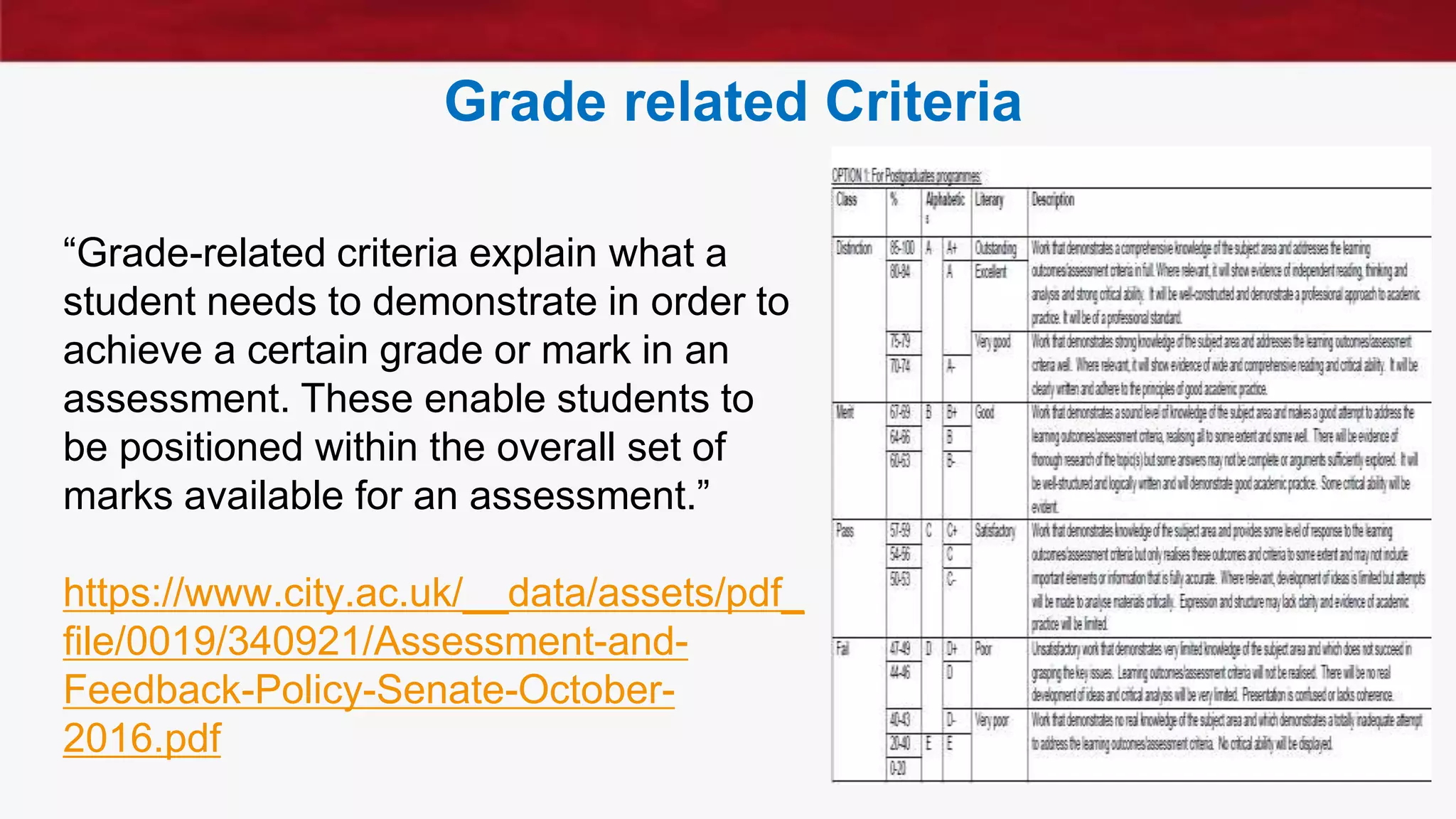 Designing assessment and assessment-criteria | PPTX