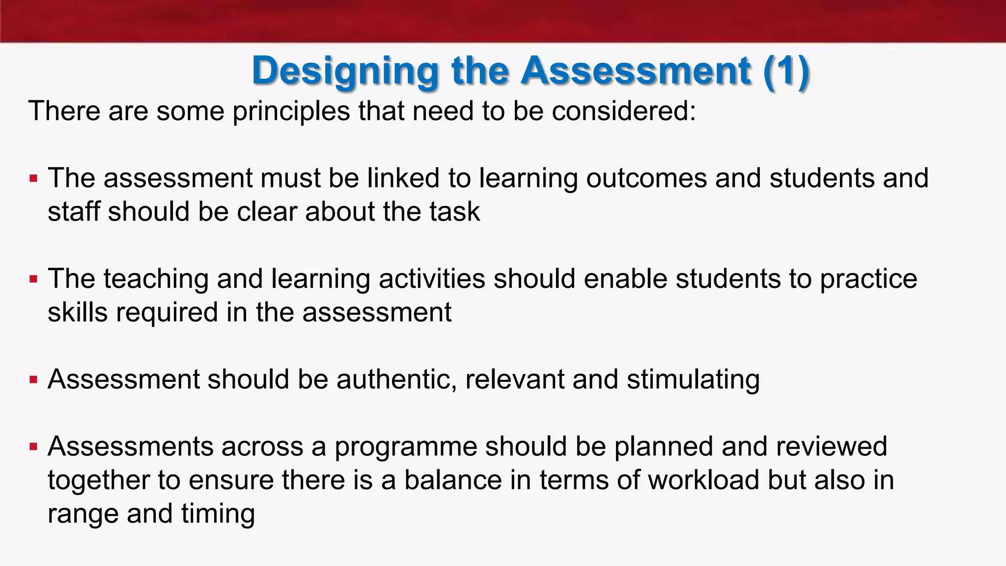 Designing assessment and assessment-criteria | PPTX