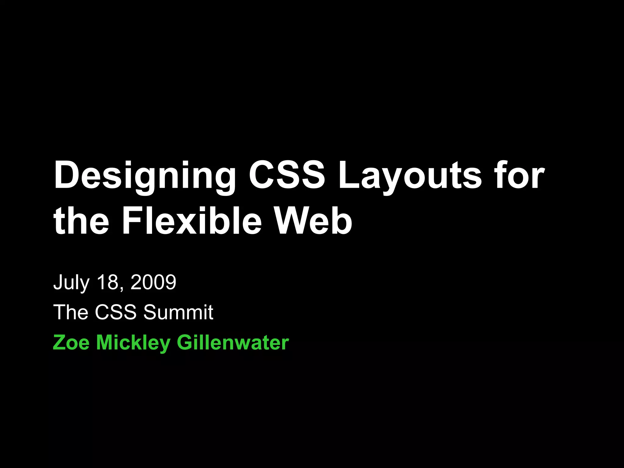 Designing Css Layouts For The Flexible Web Pdf Web Design And Html Internet