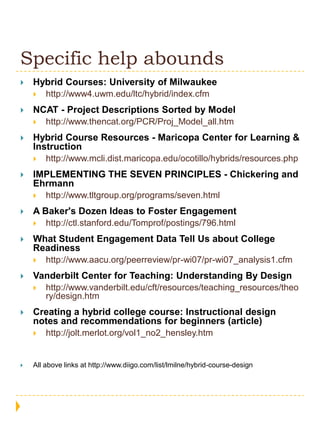 Designing Hybrid Courses | PPT