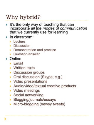 Designing Hybrid Courses | PPT