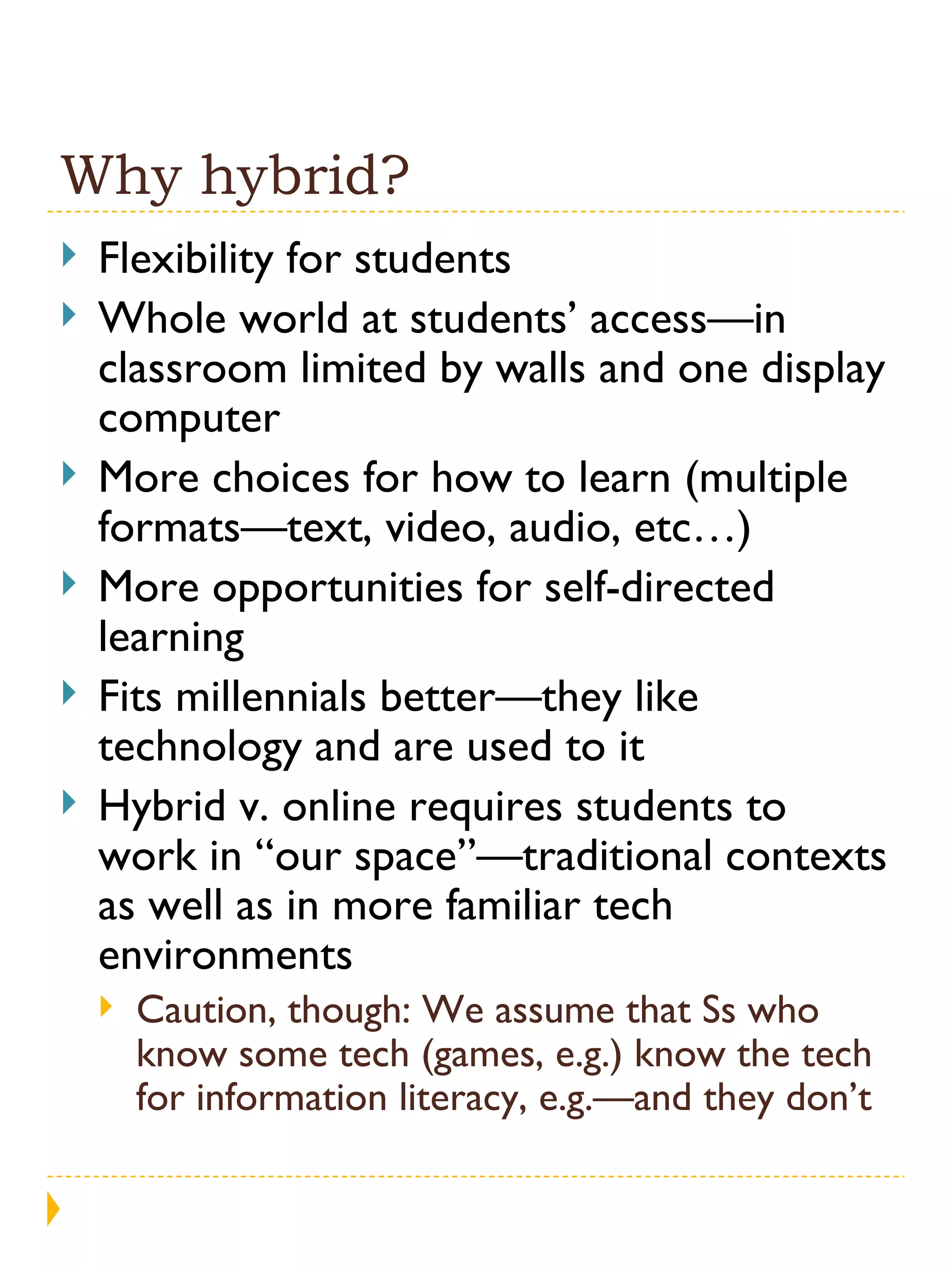 Designing Hybrid Courses | PPT | College Planning | College Education