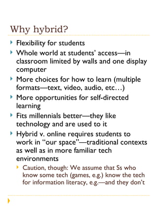 Designing Hybrid Courses | PPT | College Planning | College Education