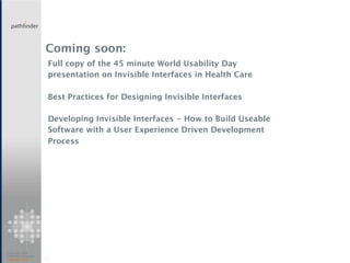 Designing Invisible Interfaces - An Approach to User Experience for ...