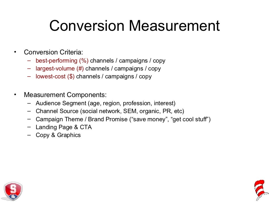 Conversion Measurement Conversion Criteria: