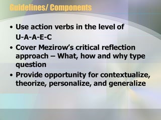 Designing Reflective Activities | PPT
