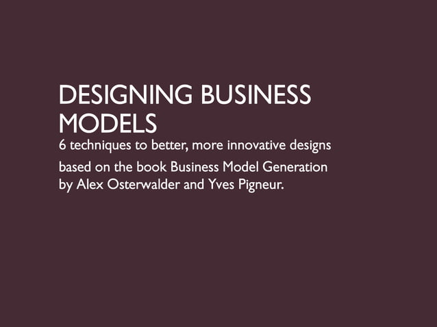 Designing a Business Model | PPT