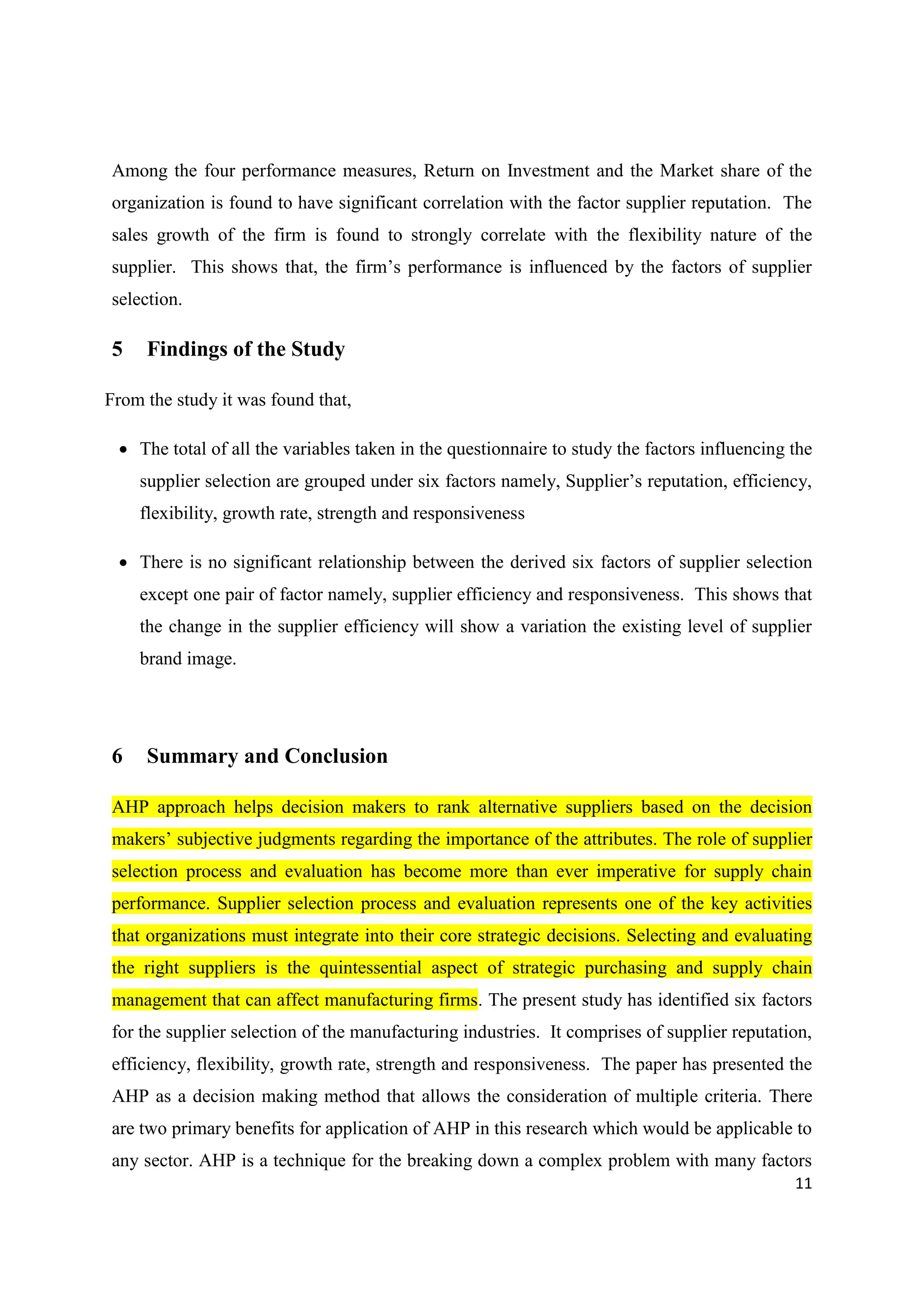 Designing A Computational Tool For Supplier Selection Using Analytical