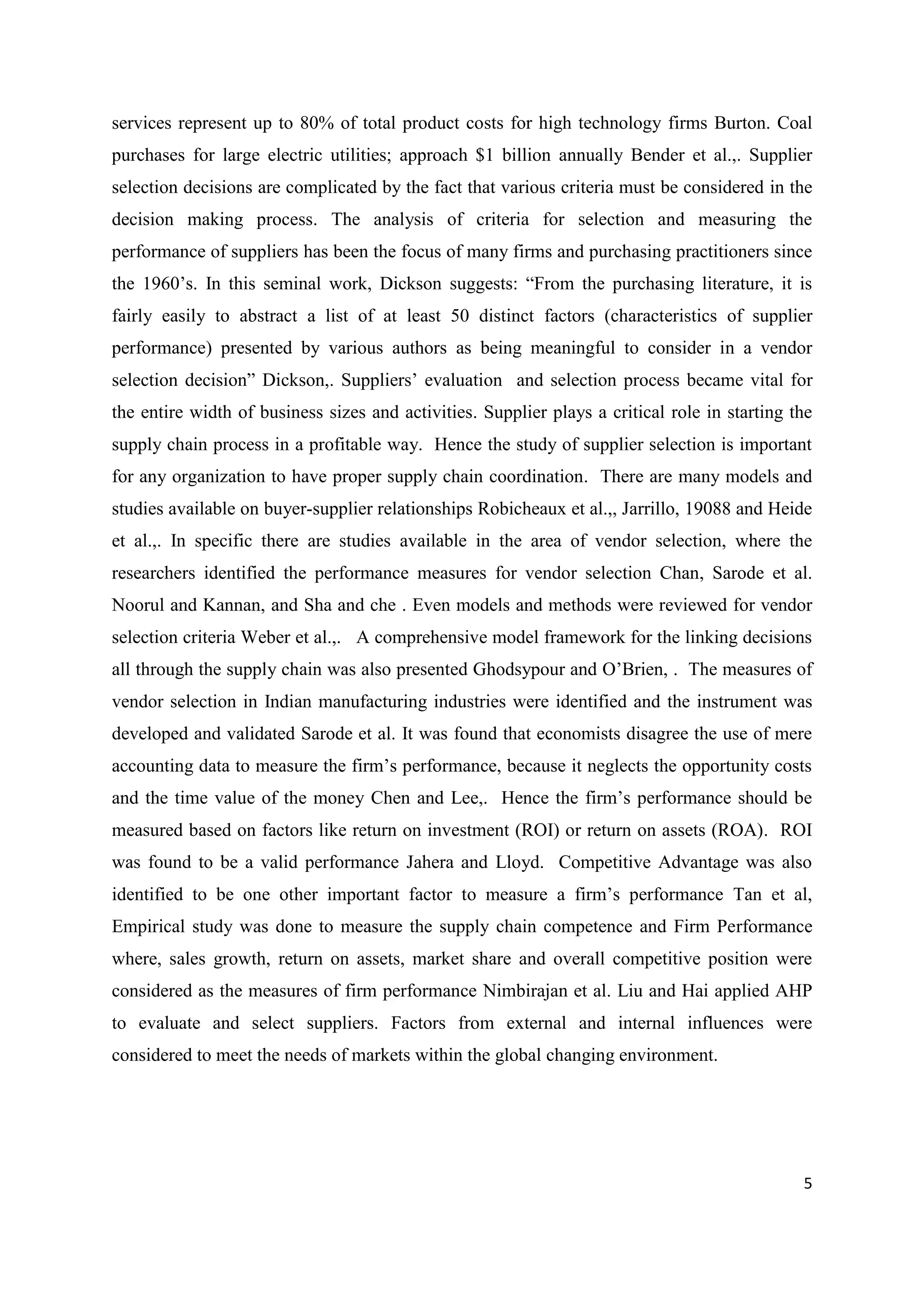 Designing A Computational Tool For Supplier Selection Using Analytical