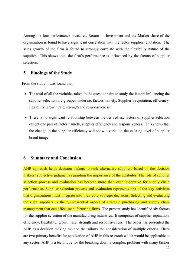 Designing A Computational Tool For Supplier Selection Using Analytical