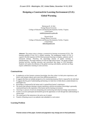 Designing a constructivist learning environment | PDF