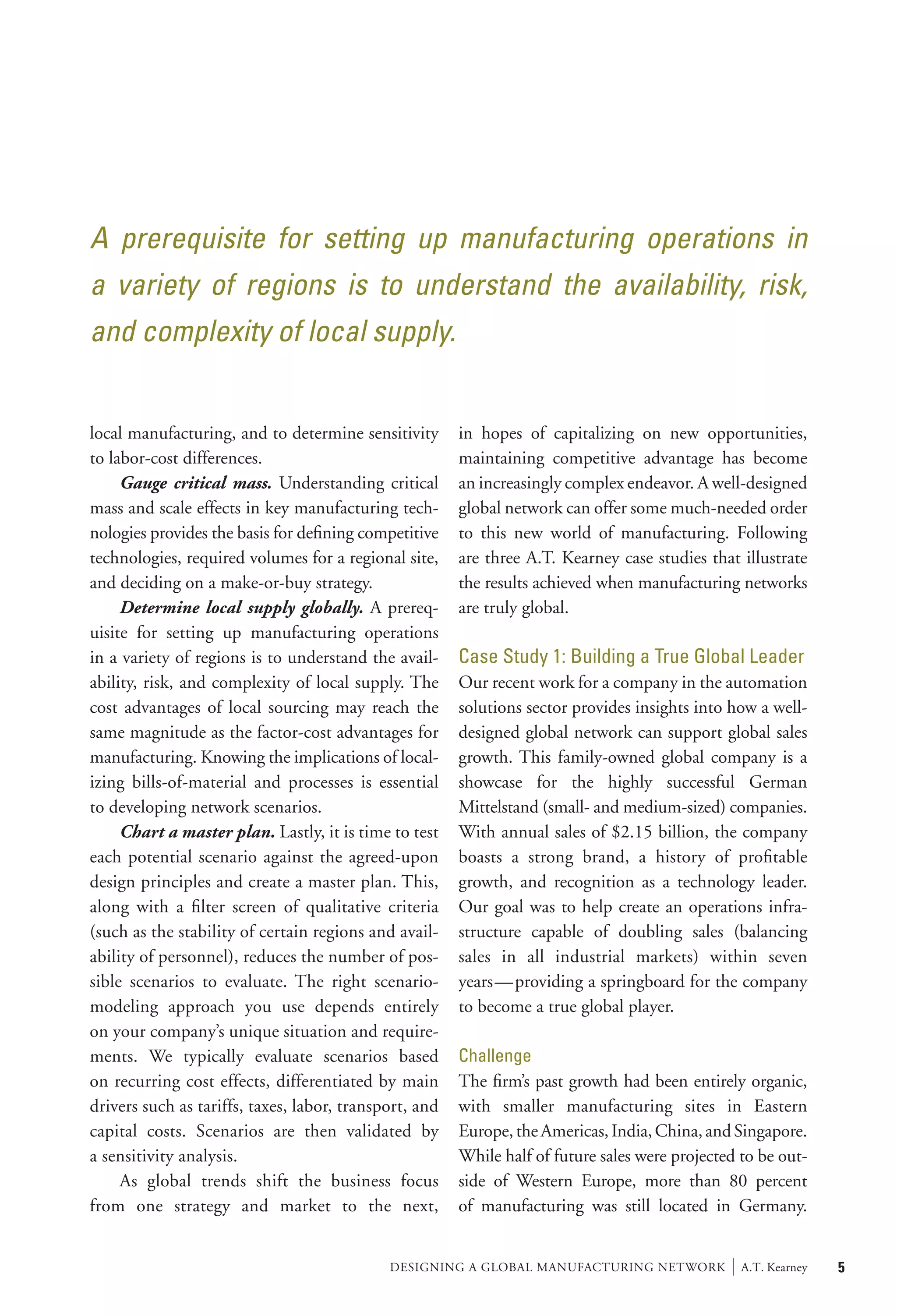 Designing a Global Manufacturing Network | PDF