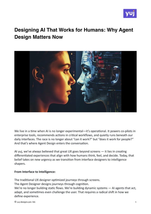 Designing AI That Works for Humans Why Agent Design Matters Now | PDF