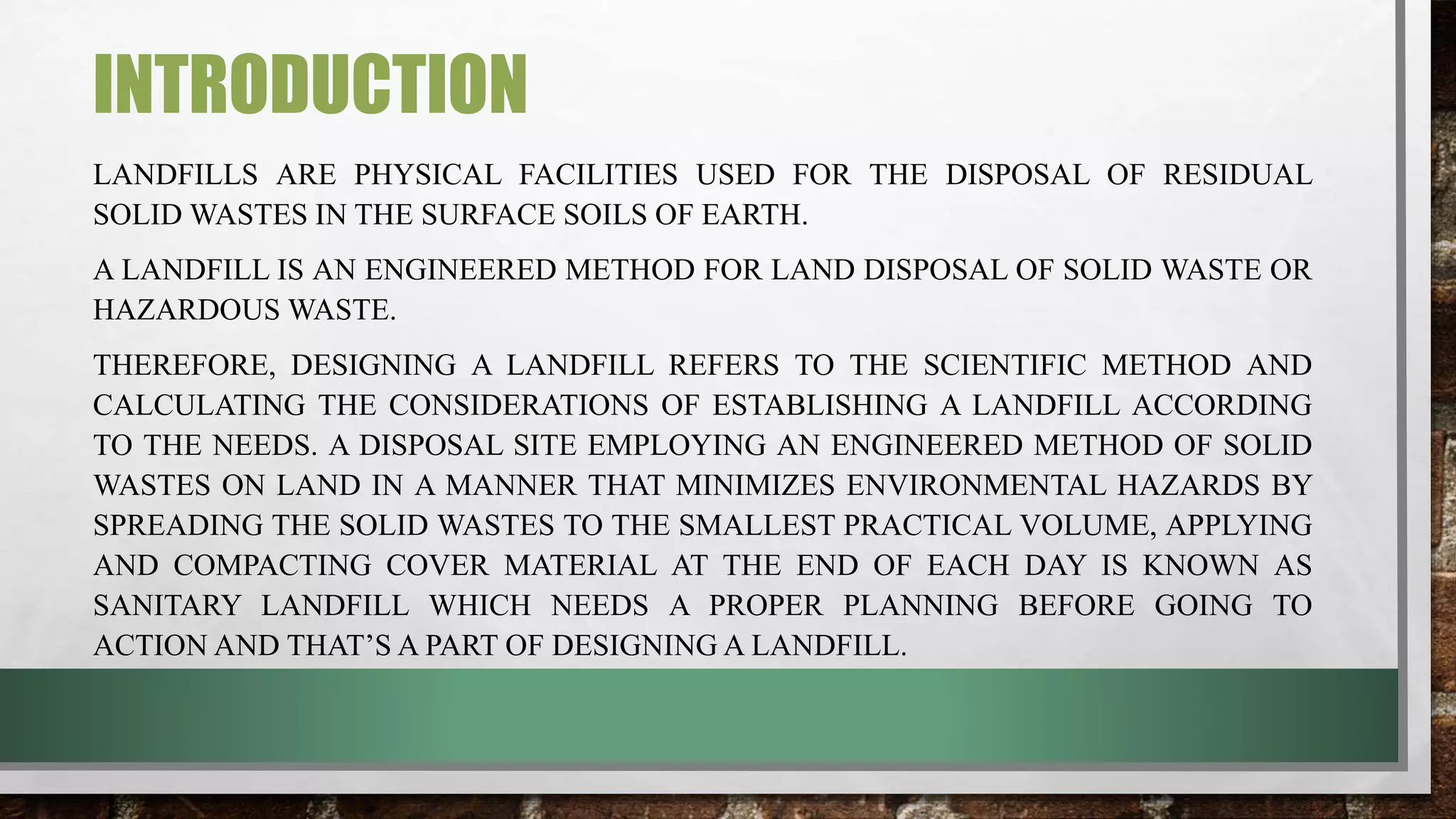 Designing a landfill | PPTX