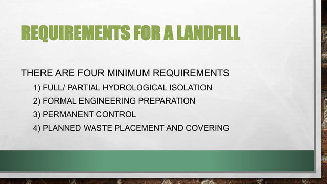 Designing a landfill | PPTX | Developmental Sites | Real Estate