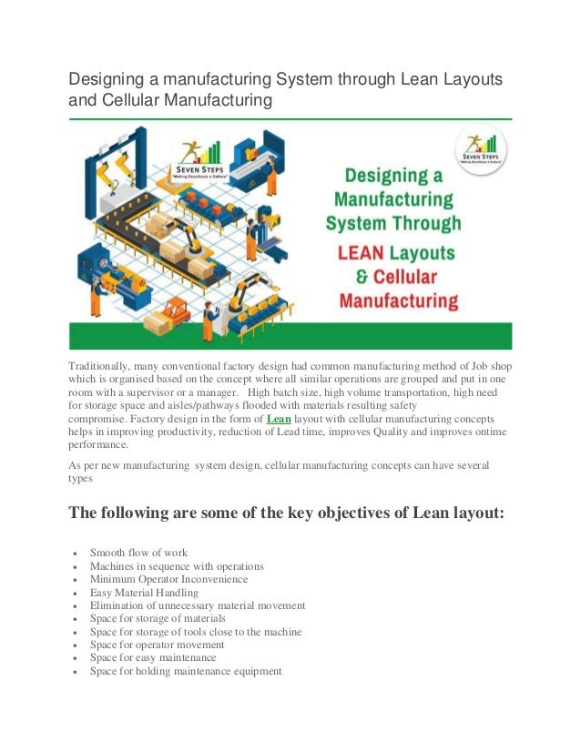 Designing a manufacturing system through lean layouts and cellular ...