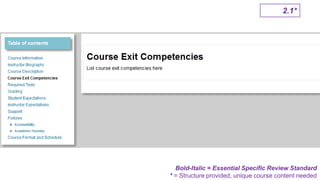 Designing a Moodle Template Based on Quality Matters Standards | PPTX