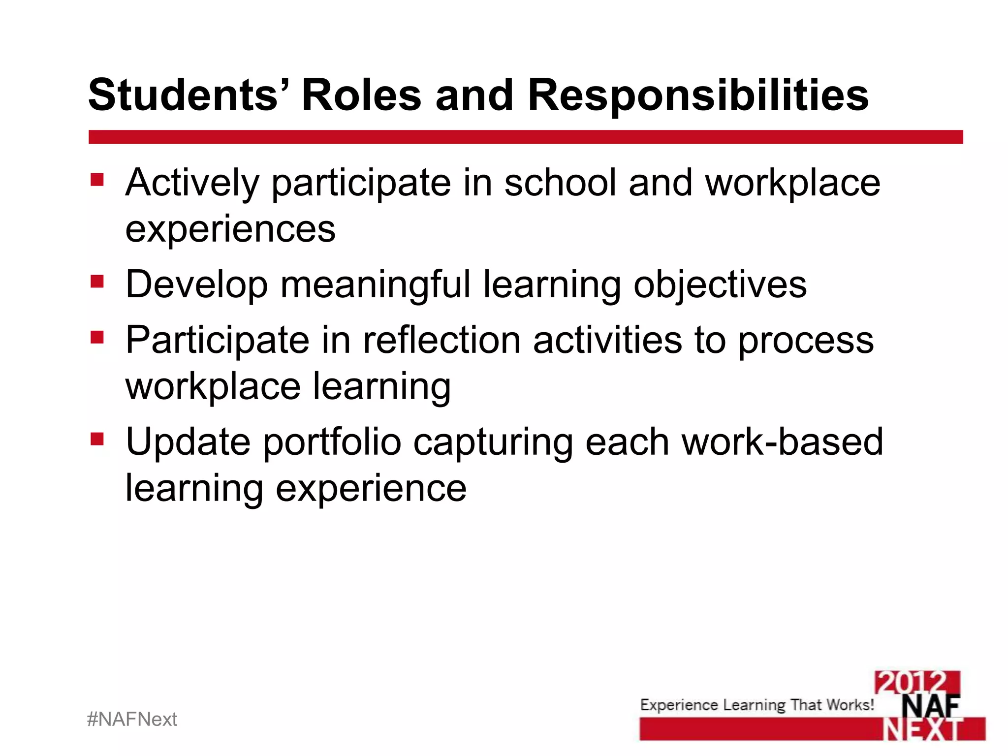 Designing and assessing your work based learning system | PPTX