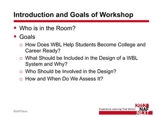 Designing and assessing your work based learning system | PPTX