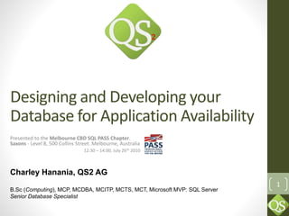 Designing and developing your database for application availability | PPT